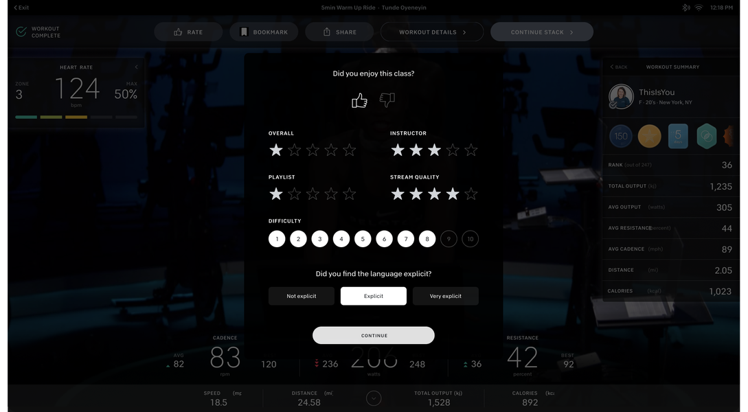 Rating Peloton Classes
